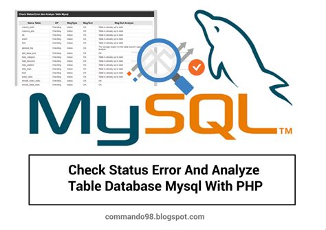 script check status error dan analyze table database mysql