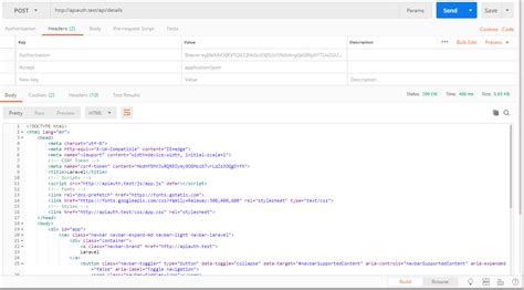 php how to send authorization access token to request header in