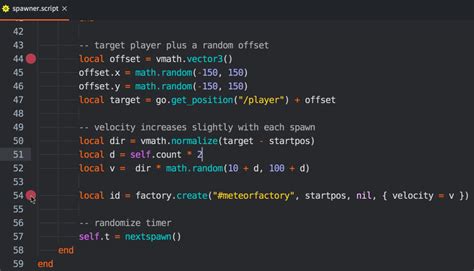 debugging in defold