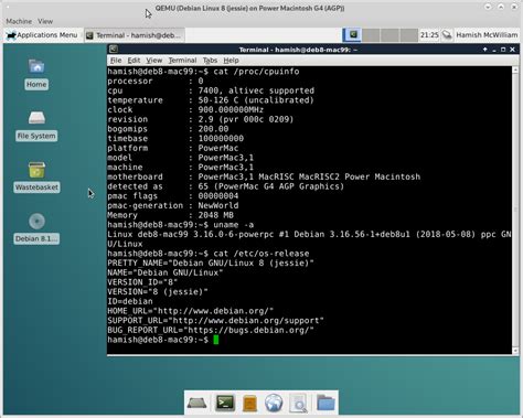 boxes of tat linux for powerpc on qemu mac99 system information