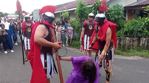 Potret Jemaat Gmim Kalvari Malalayang I Manado Gelar Drama Prosesi