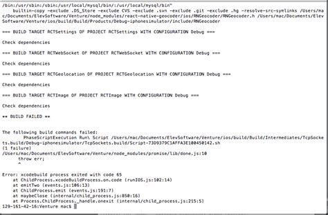 ios react native unable to set up mysql module stack overflow