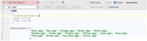 regex phpstorm search and replace multiple times between two strings