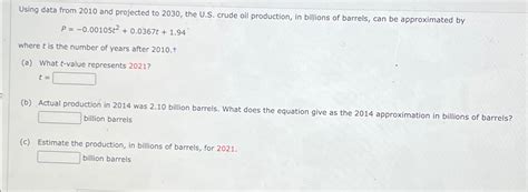 Solved Using Data From 2010 ﻿and Projected To 2030 ﻿the