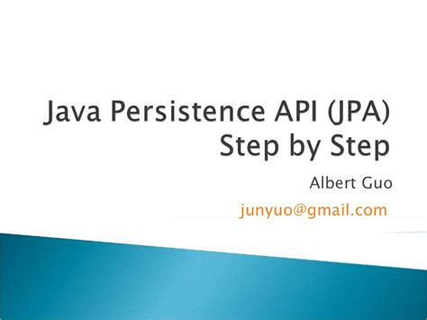 jpa step by step persistence web programming java