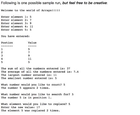 solved objective to show our understanding of arrays