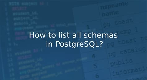 how to list all schemas in postgresql softbuilder blog