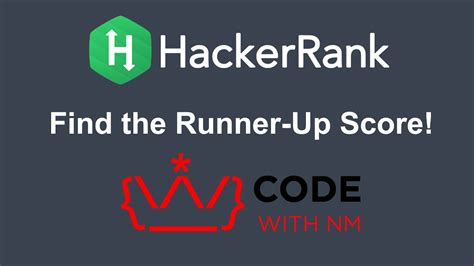 find the runner up score hackerrank python solution code with nm