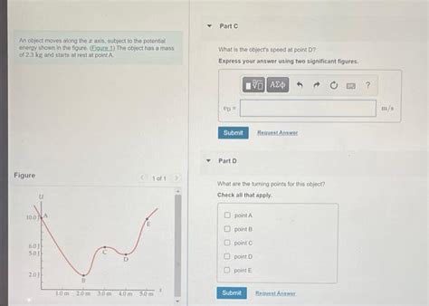 Solved An Object Moves Along The X Axis Subject To The