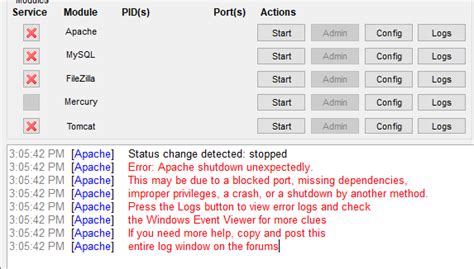 xampp apache i have a problem running apache how to make pid