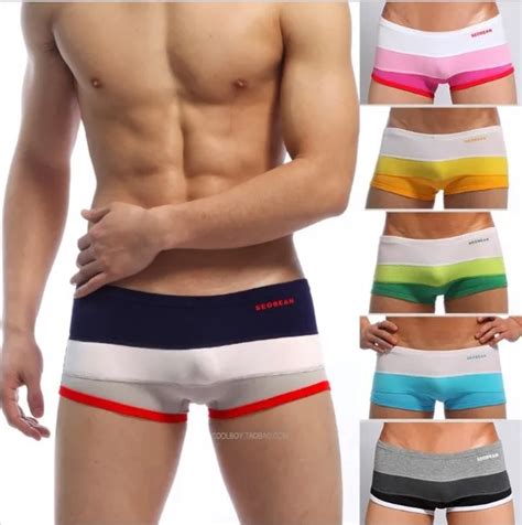 Free Shipping Seobean Mens Boxers Underwear Cotton Fashion Colorful