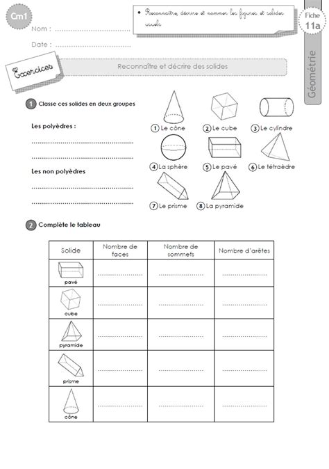 Solides Et Figures 3ème Primaire