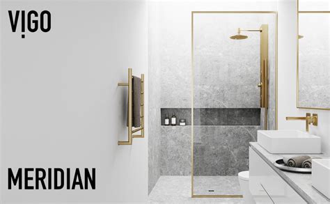 Vigo Meridian 34 In W X 74 In H Framed Fixed Shower Screen Door In