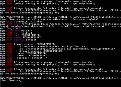node js grunt problems npm with proxy stack overflow