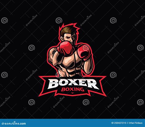 Boxer Mascot Sport Esport Logo Design Cartoon Vector Cartoondealer