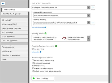 how to profile an asp core website — redgate forums