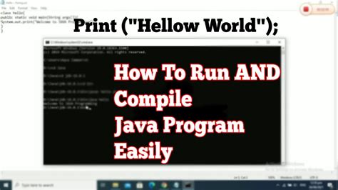 how to run and compile java program on notepad hello world program