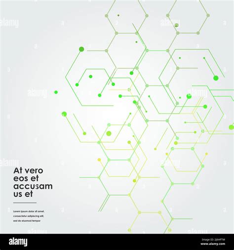 Vector Illustration Green Connect Hexagons Connect Abstract Background