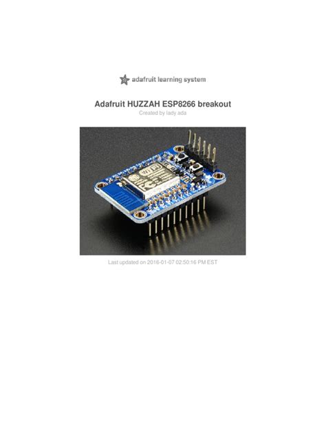 adafruit huzzah esp8266 breakout pdf arduino digital electronics