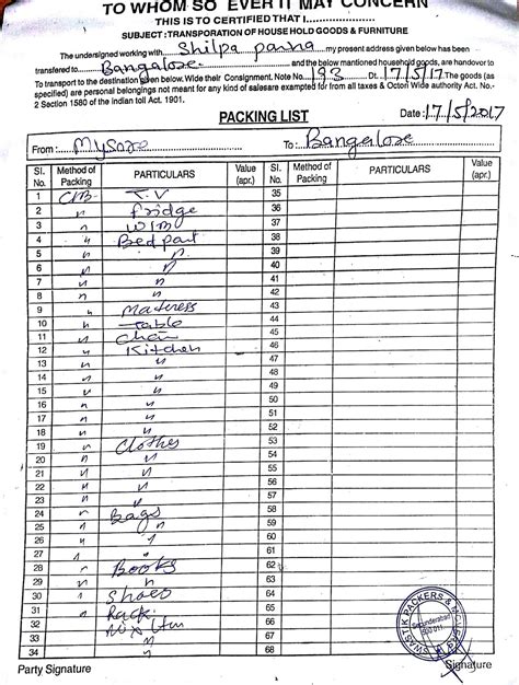Packers And Movers Gst Bill For Claim Hyderabad Pune Delhi Pdf Mumbai