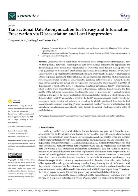 Pdf Transactional Data Anonymization For Privacy And Information
