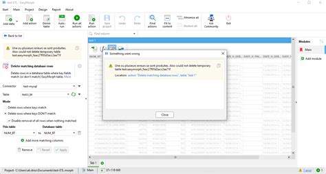delete matching database rows support easymorph community data