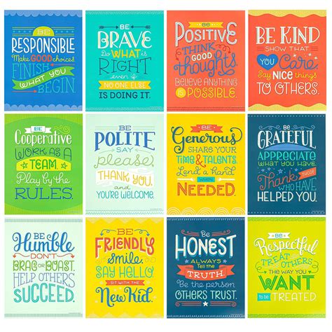 Positive Character Traits Mini Poster Set 8 5 X 11 Inches Pack Of 12