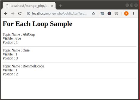 how to loop through mongodb query results using php objectrocket
