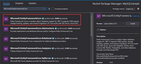 5 core使用ef core 5 entity framework core 连接mysql数据库写入 读取数据示例教程