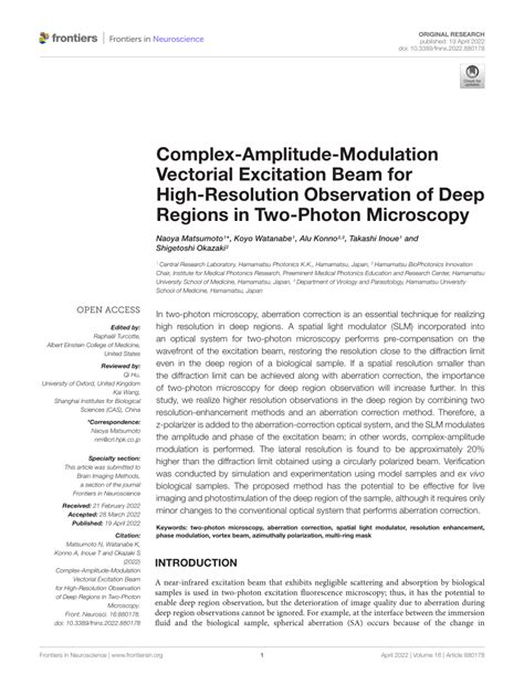[pdf] Complex Amplitude Modulation Vectorial Excitation Beam For High