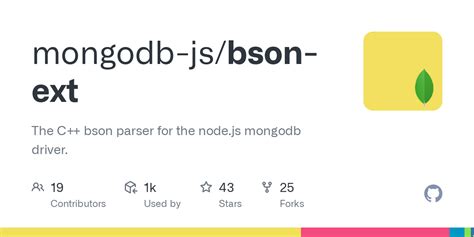 github mongodb js bson ext the c bson parser for the node js