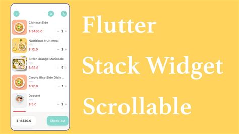 make flutter stack positioned scrollable youtube