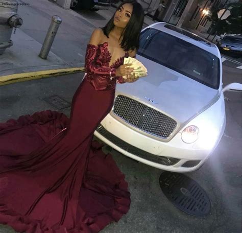 Burgundy Mermaid Prom Dresses 2019 South African Black Girls Holidays