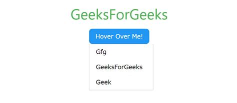 w3 css dropdown geeksforgeeks