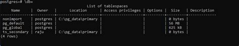 postgresql drop tablespace geeksforgeeks