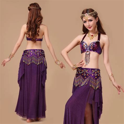 2016 Belly Dance Costume S M L 3pcs Braandbeltandskirts Sexy Dancing Women