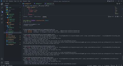 reactjs astro eslint was configured to run on stack overflow