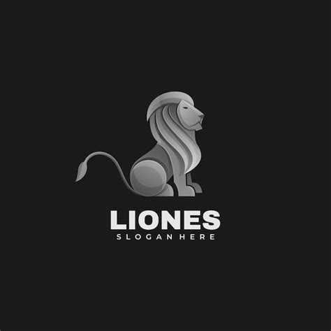 Logotipo Ilustração Leão Gradiente Estilo Colorido Vetor Premium