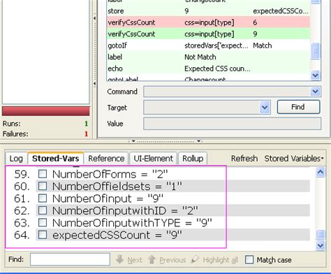 selenium ide stored variables viewer plugin to view