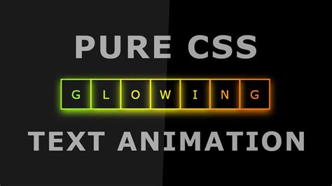 glowing text effect with pure css3 youtube