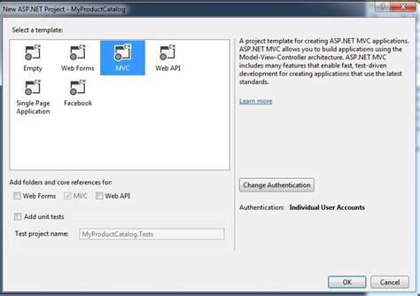 building first asp mvc application with entity