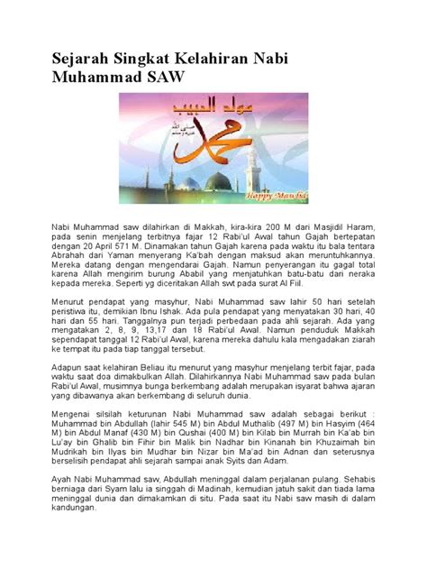 Ringkasan Sejarah Nabi Muhammad Saw Dari Lahir Hingga Wafat Pdf Porn