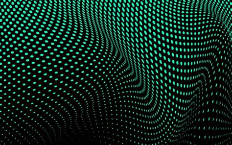 Light Green Circles Bends Points Black Background 4k Hd Abstract