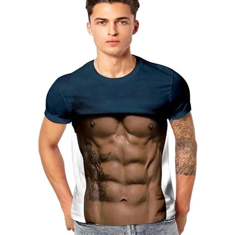 Mens Funny Harajuku Shirt 3d Muscle Printing Fitness Elastic Short