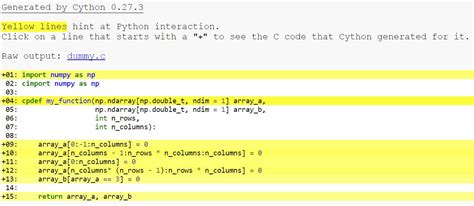 python cython understanding what the html annotation file has to say