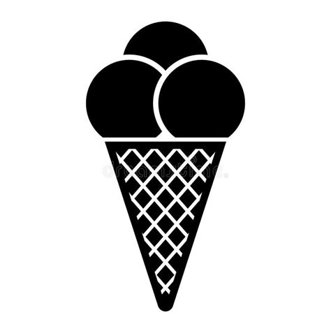 Helado En Cono De Gofre Con Tres Bolas Icono Vector Ilustración Del