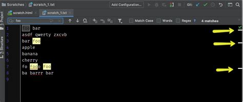 intellij idea ideavim in phpstorm sidebar notches for search