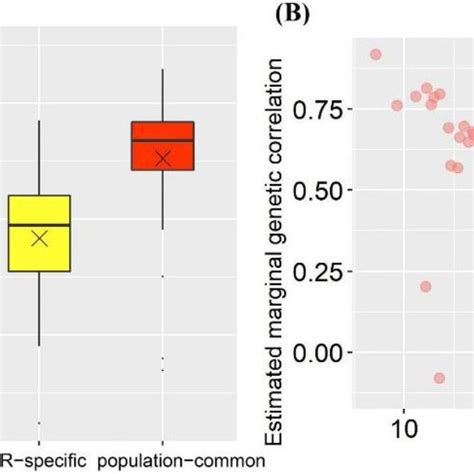 A Estimated Marginal Genetic Correlation Of Effect Sizes For Snps In