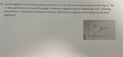 Solved B3 A Wire Segment 1 2 M Long Carries A Current I
