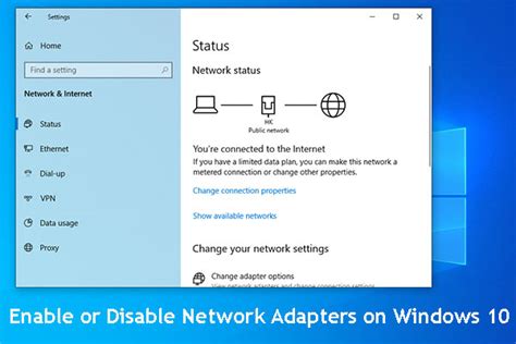how to enable or disable network adapters on windows 10